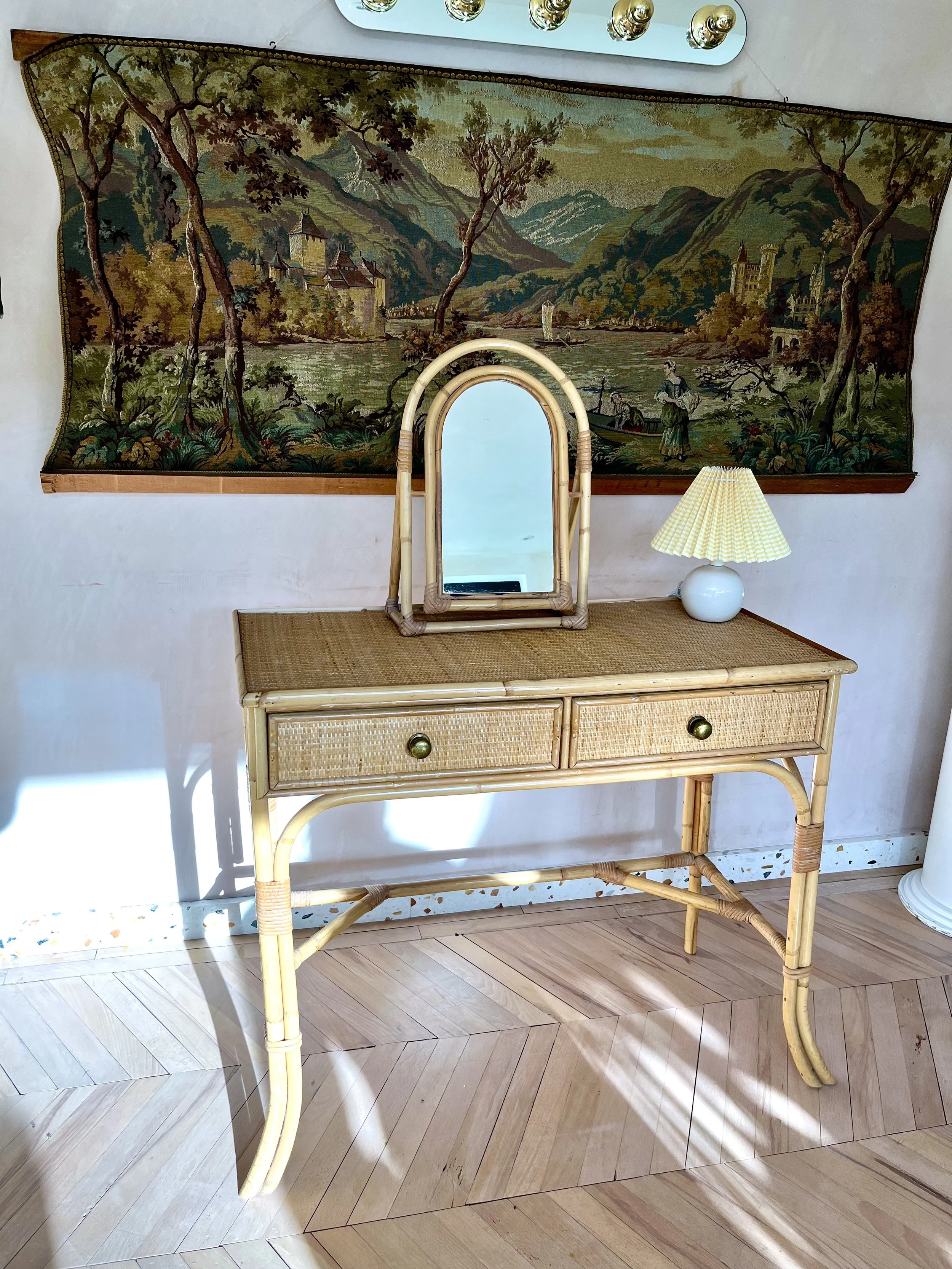 Annämh Living • Vintage Woven Cane & Rattan Pin Curl Detail, Three ...