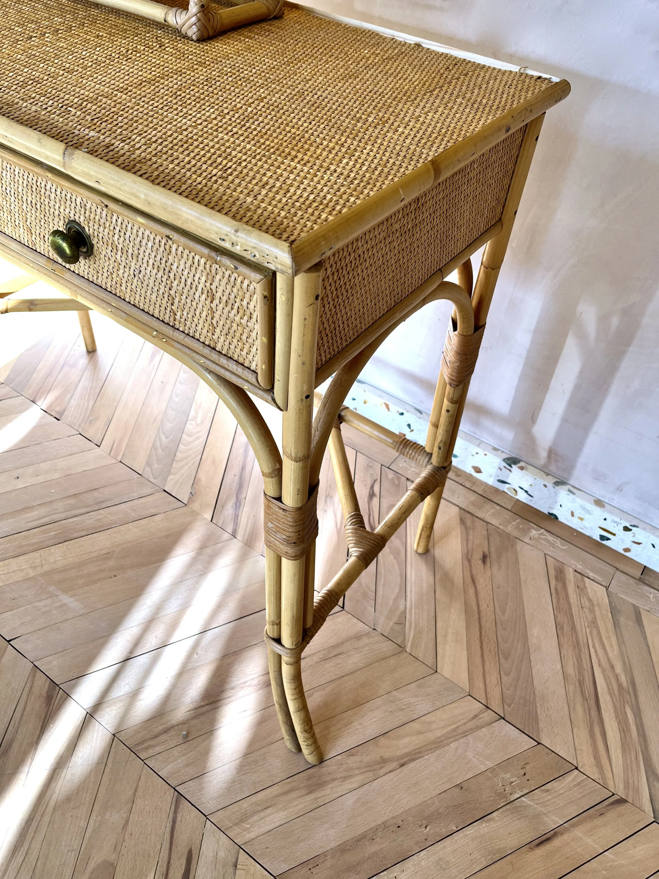 Annämh Living • Vintage Woven Cane & Rattan Pin Curl Detail, Three ...