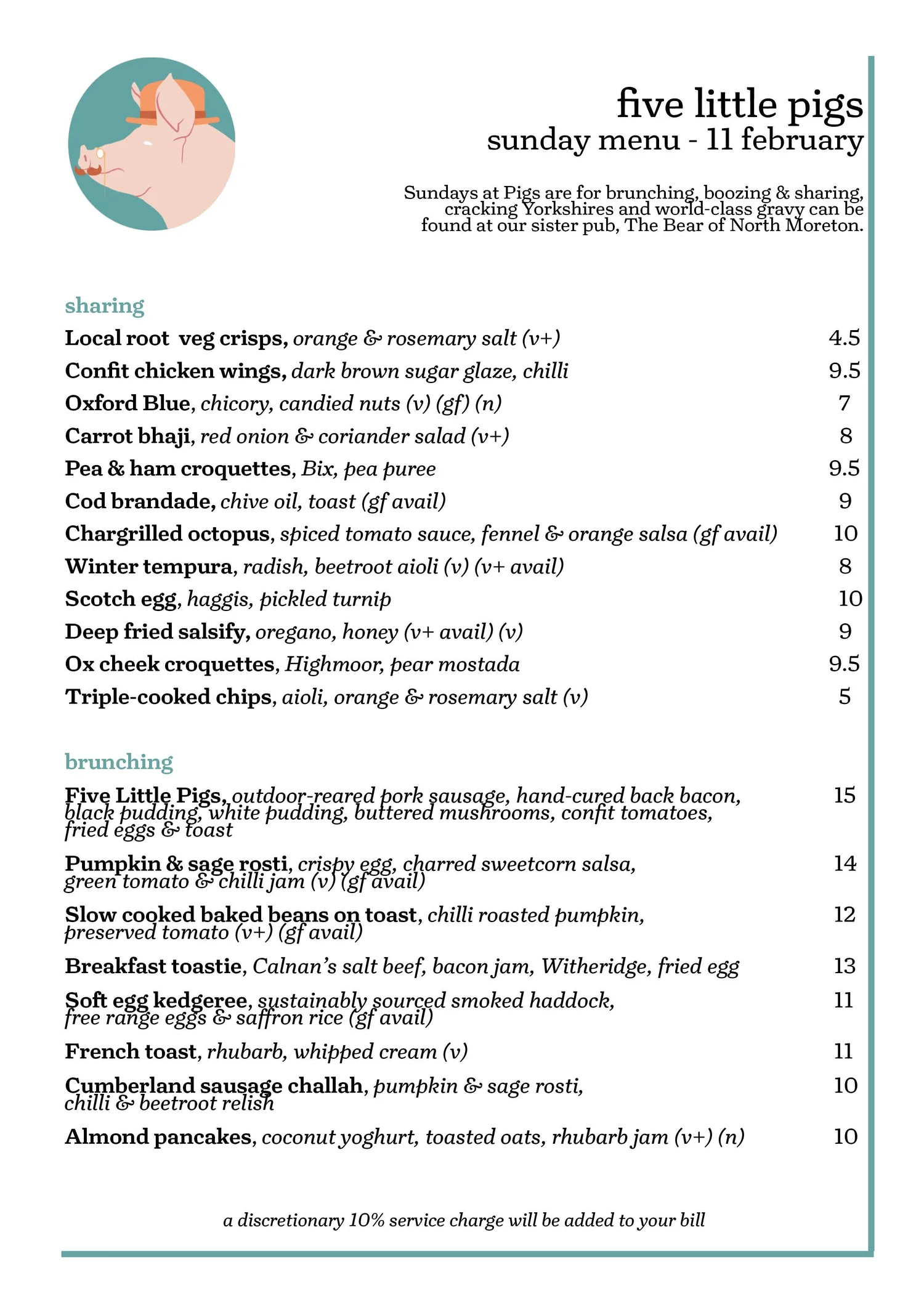 Sunday — Five Little Pigs