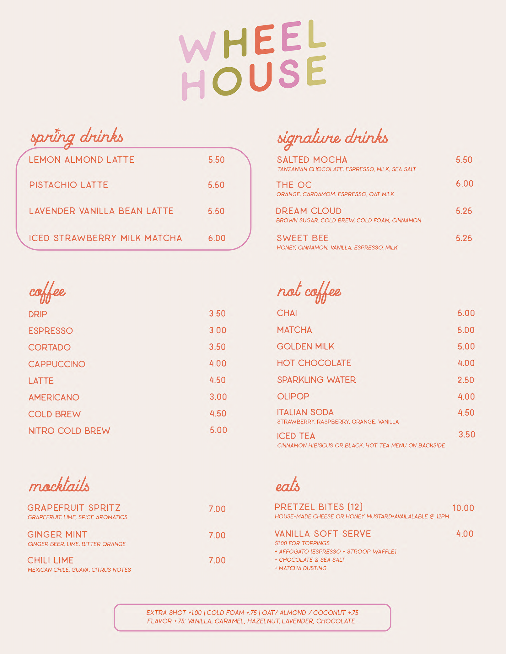 Wheelhouse Menu — Wheelhouse