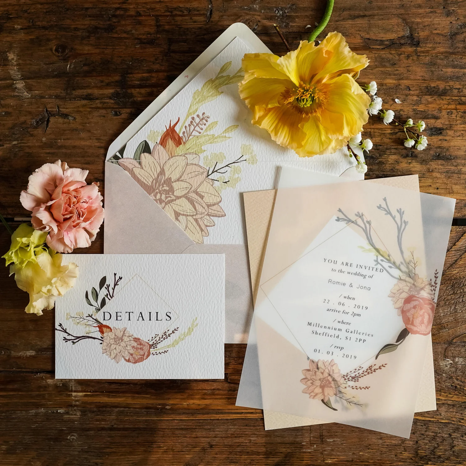 Custom Wildwood Paper Wedding Invitations - Ready To Order & Bespoke ...