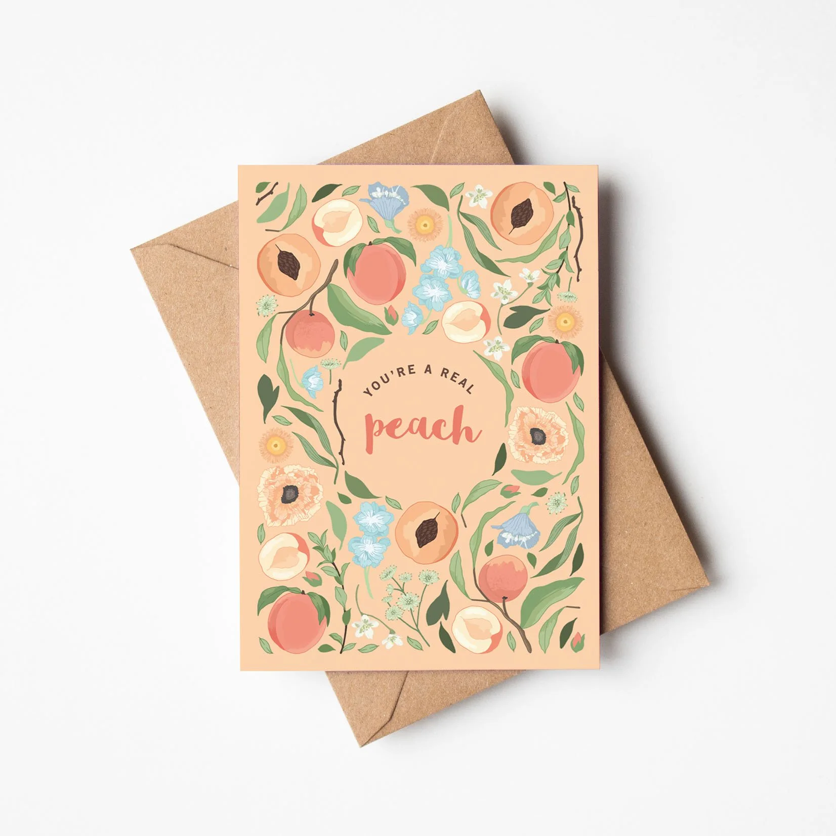 You're A Peach - Botanical Love Card — Wildwood Paper