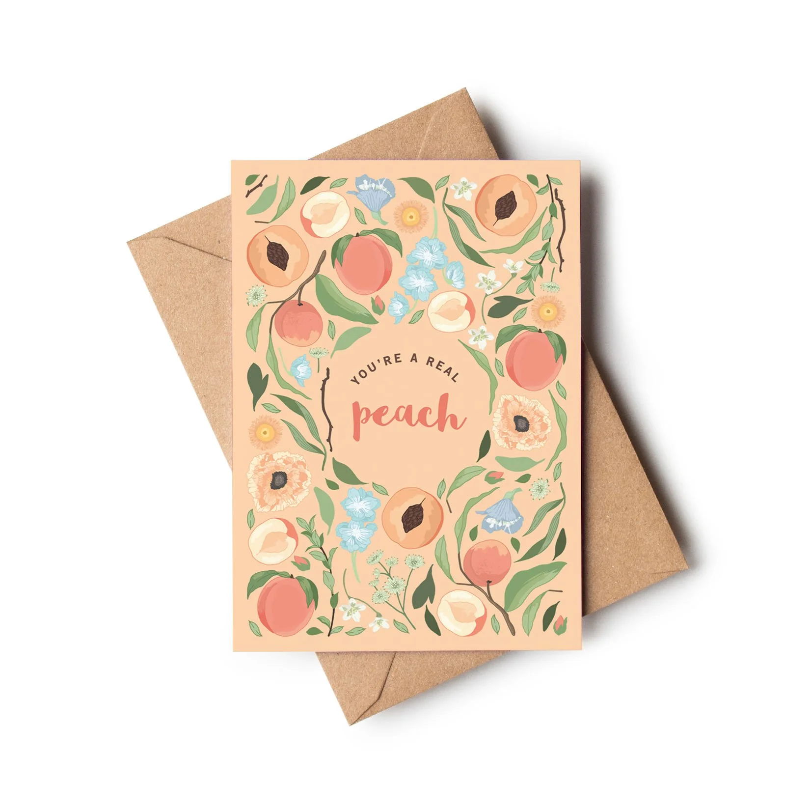 You're A Peach - Botanical Love Card — Wildwood Paper