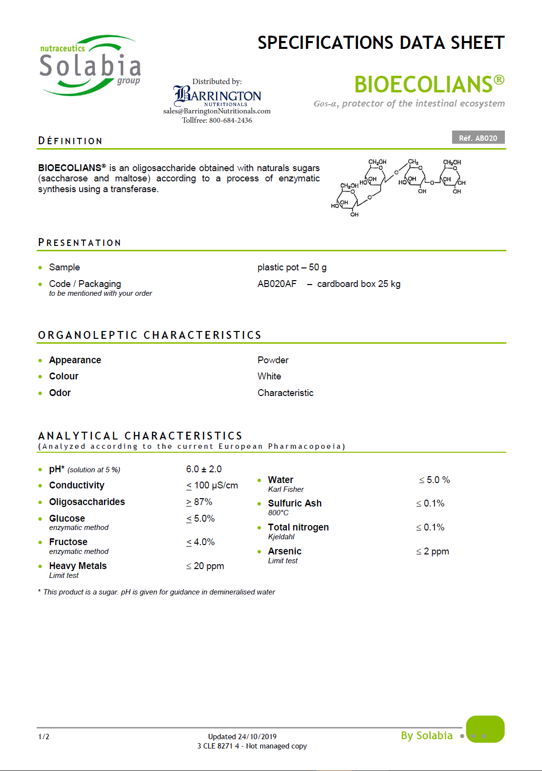Bioecolians® — Barrington Nutritionals