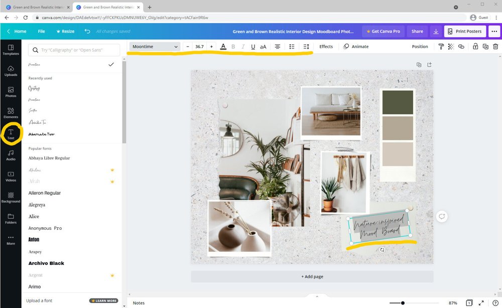 How To Create A Mood Board In Canva — Tina Flint Studio