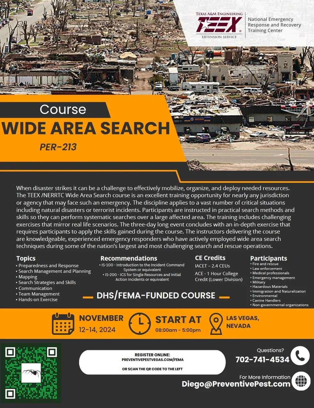 Wide Area Search Course PER-213 — ICRWDA