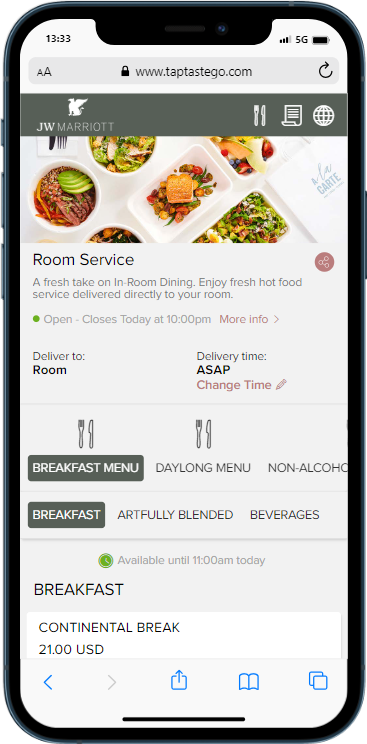 JW Marriott, San Antonio Hill Country - F&B Online Ordering