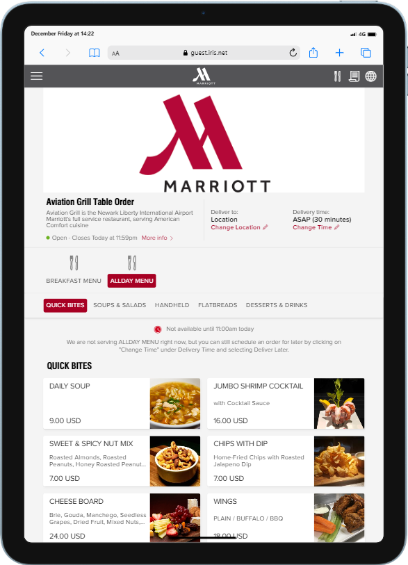 Marriot Mobile Dining - IRIS Solutions