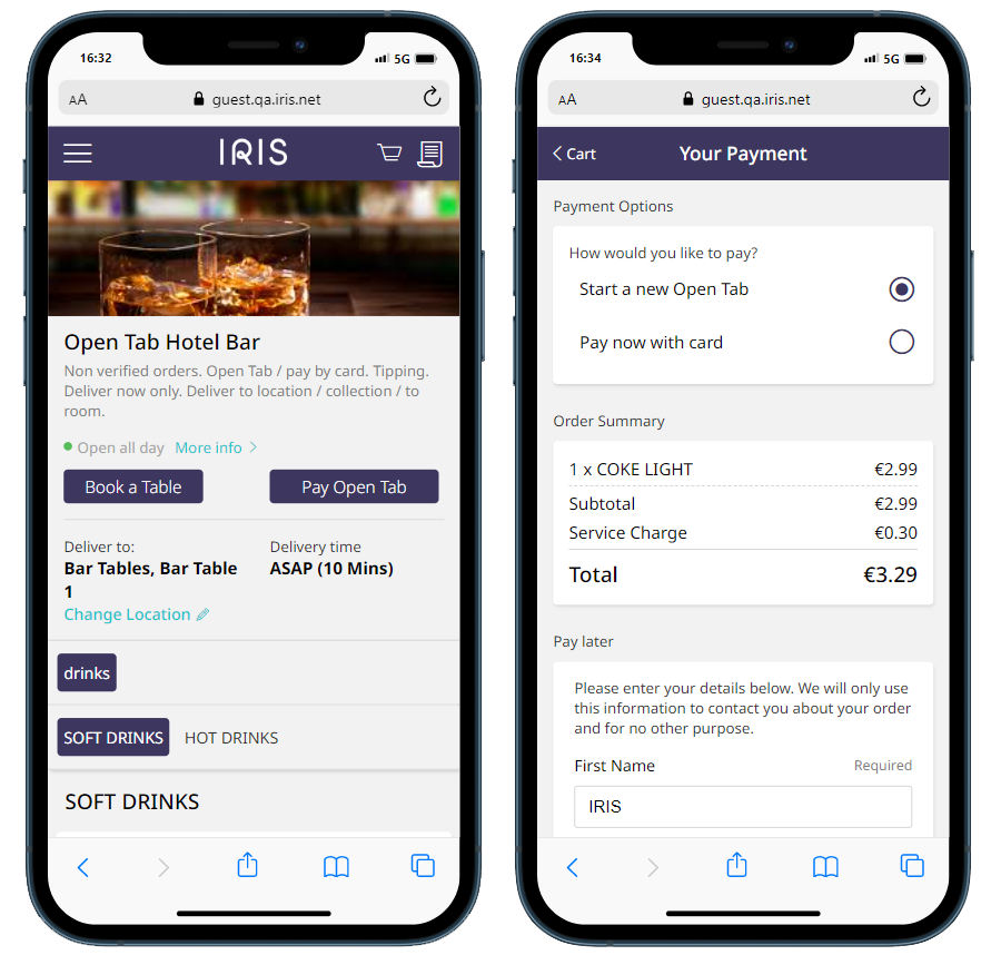 IRIS launches Open Tab and Pay at Table to accelerate F&B orders and payments
