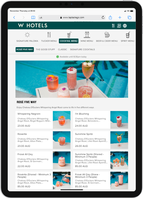 W Brisbane Hotel In-Room Dining