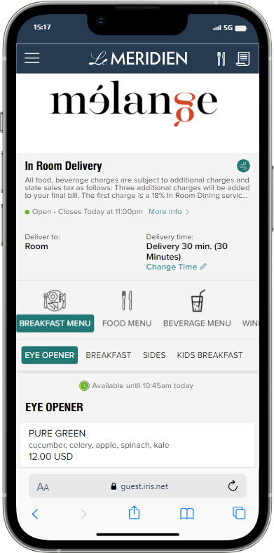 Le Méridien Pasadena Arcadia - IRIS Mobile Dining - Case Study | IRIS®