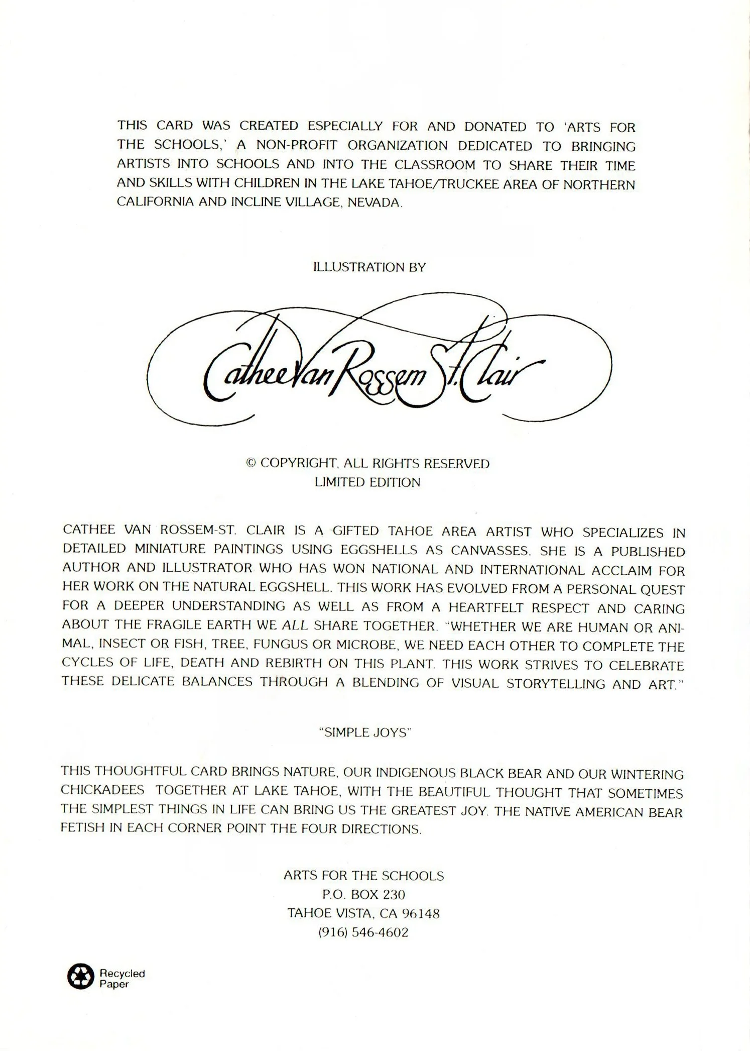 FAWN AND COUGAR CUB Card — Cathee vanRossem-St.Clair