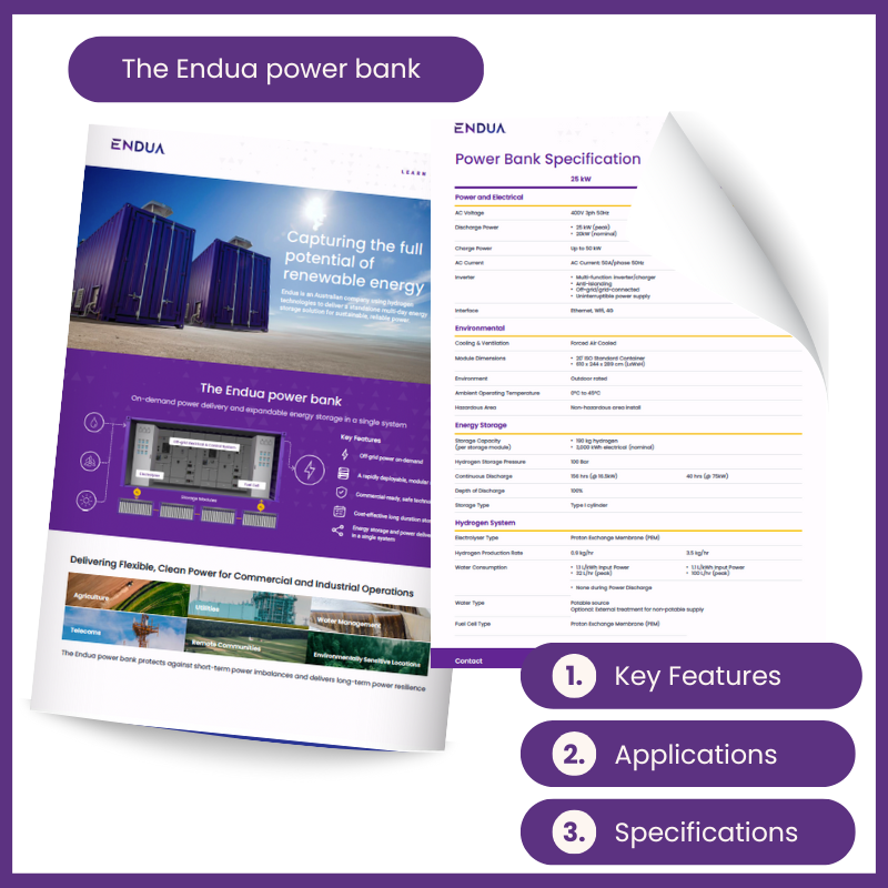 Power bank — Endua - Clean Hydrogen Power