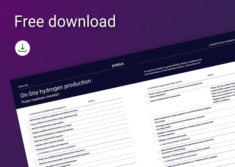 On-site Hydrogen Production Checklist | Endua