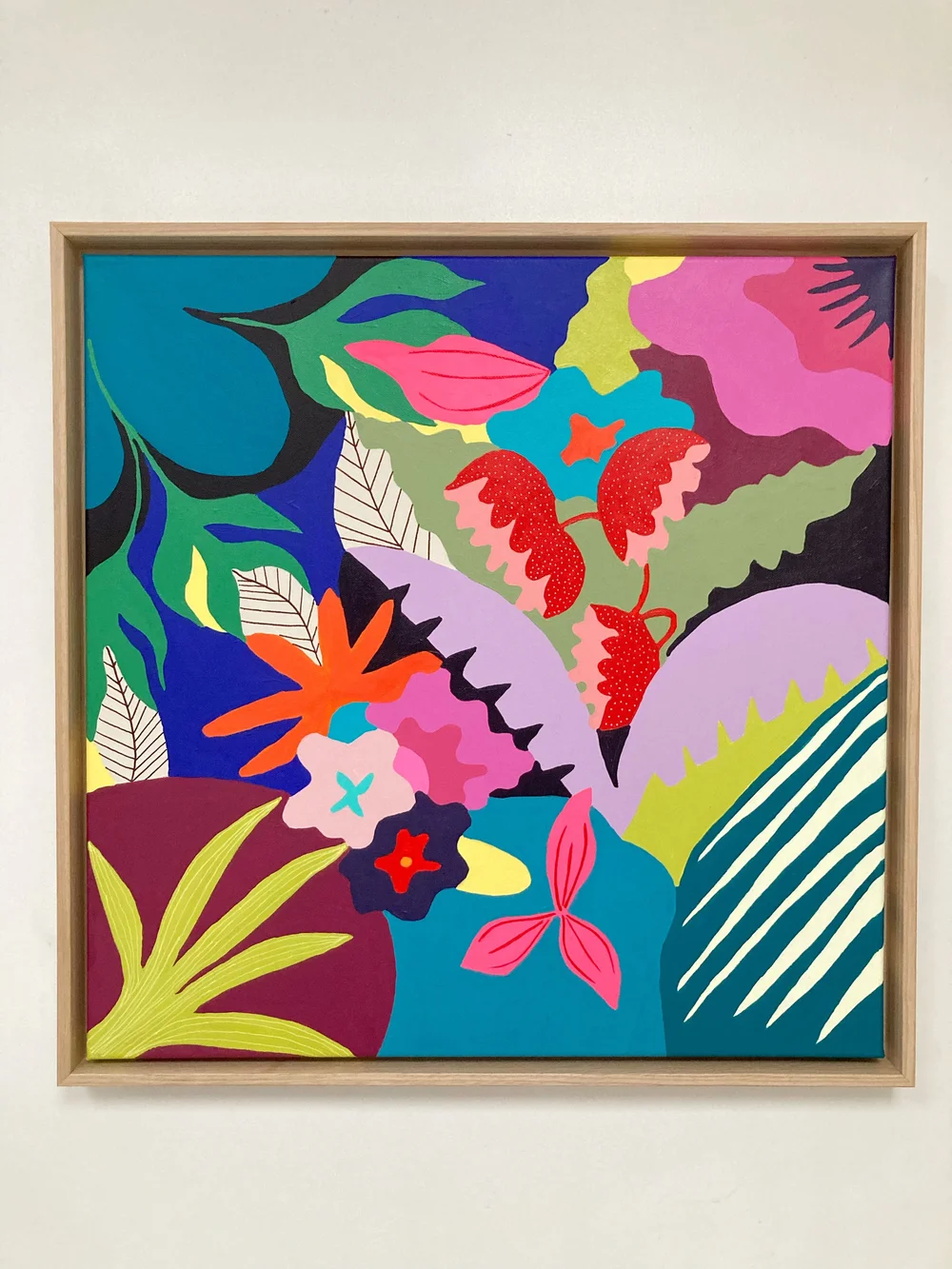 Abstract Tropical Flower Paintings