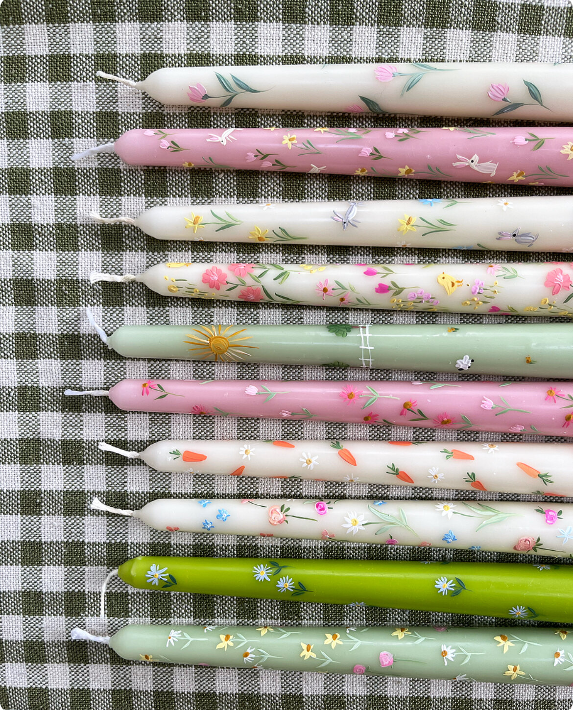 Bougie Wax Bespoke hand painted tapered candles