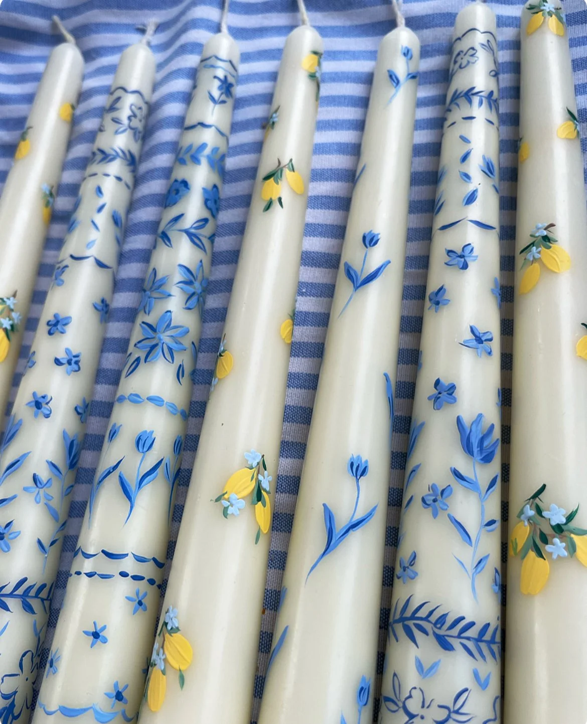 Bougie Wax Bespoke hand painted tapered candles