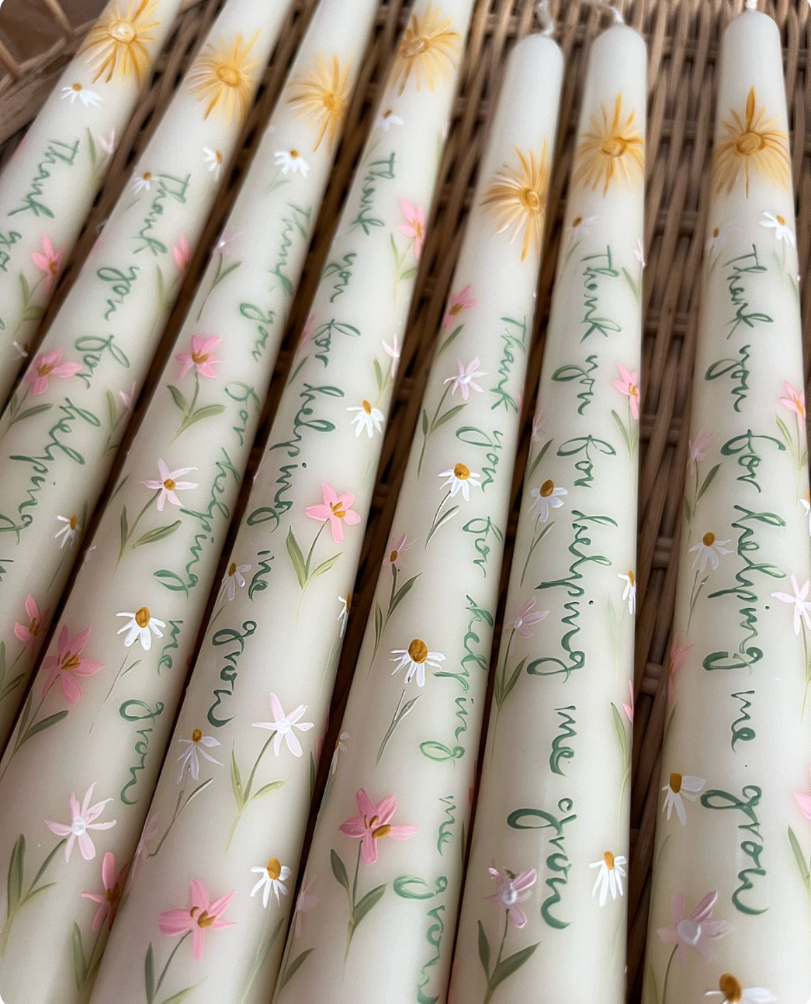 Bougie Wax Bespoke hand painted tapered candles