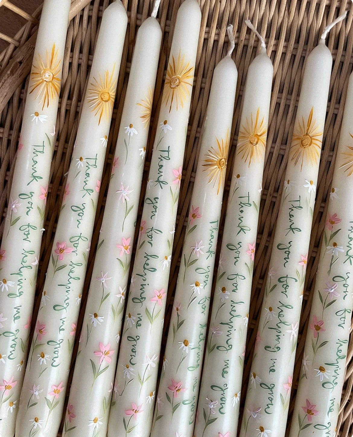 Bougie Wax Bespoke hand painted tapered candles