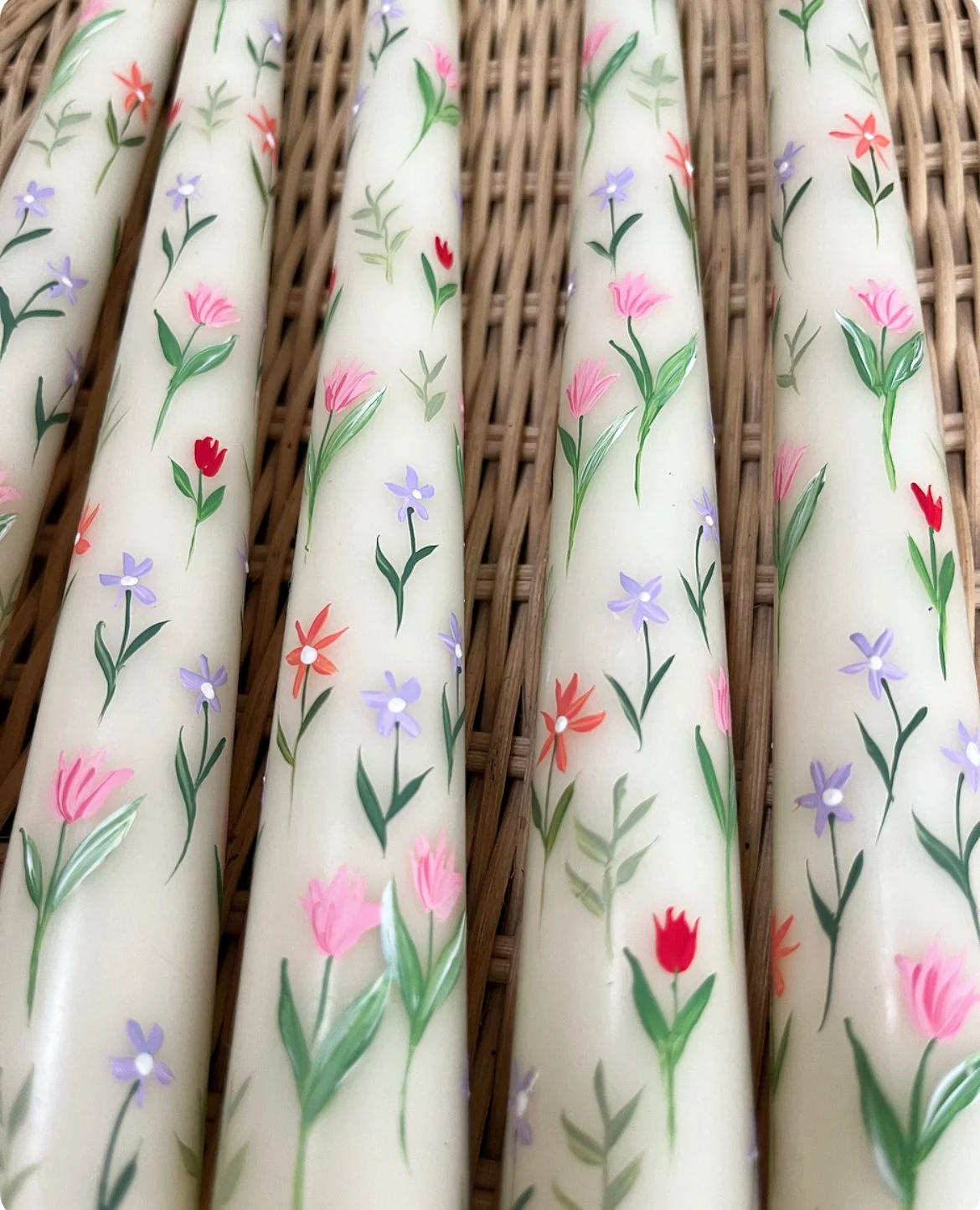 Bougie Wax Bespoke hand painted tapered candles