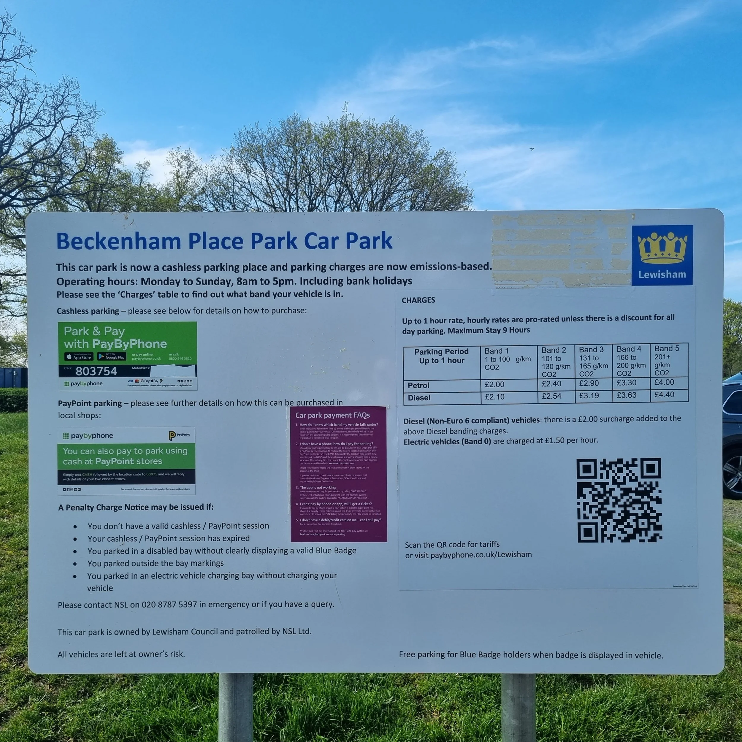 New car parking tariff system — Beckenham Place Park - Borough of ...