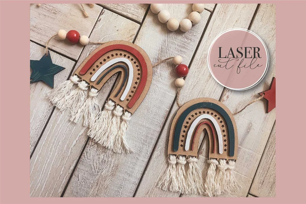 Rainbow Macrame Garland SVG — Just One More Project