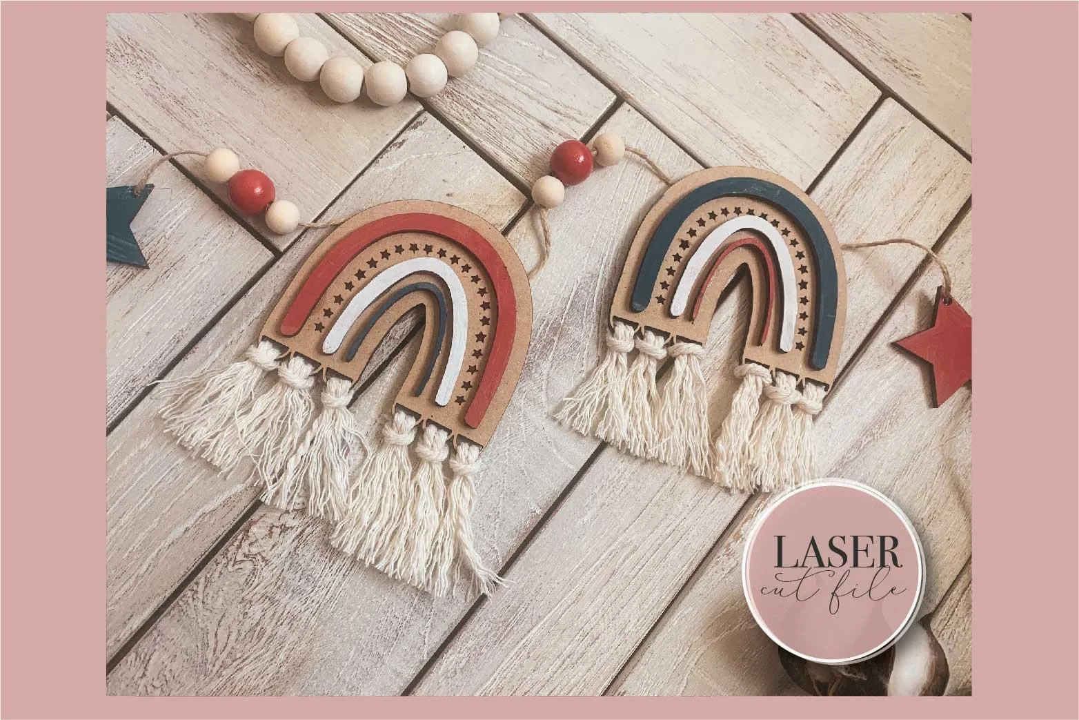 Rainbow Macrame Garland SVG — Just One More Project