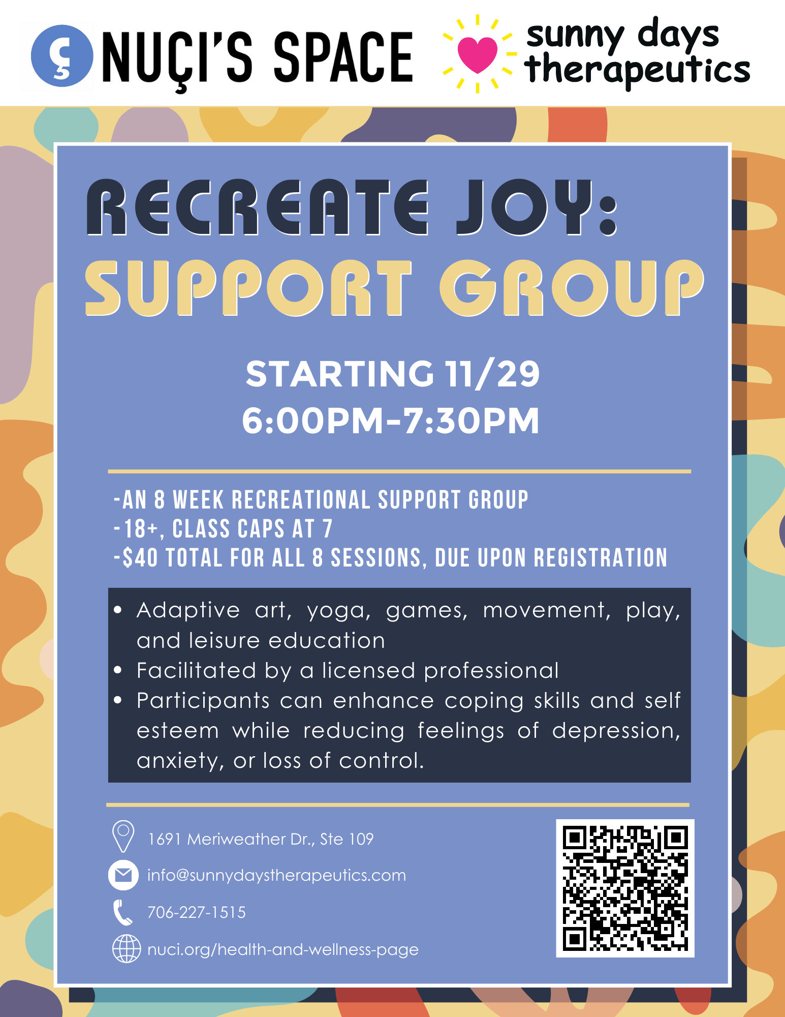 ReCreate Joy Support Group — NUÇI'S SPACE