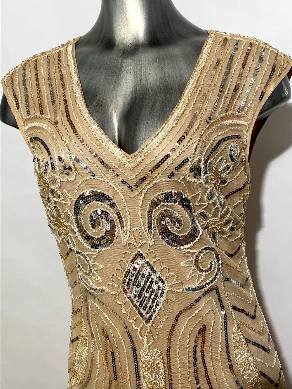 Gold Sequin Flapper Dress