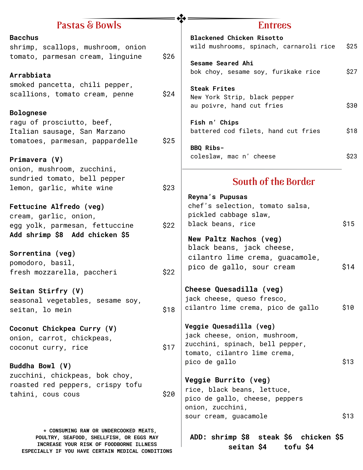 Food & Drinks Menu — Bacchus New Paltz