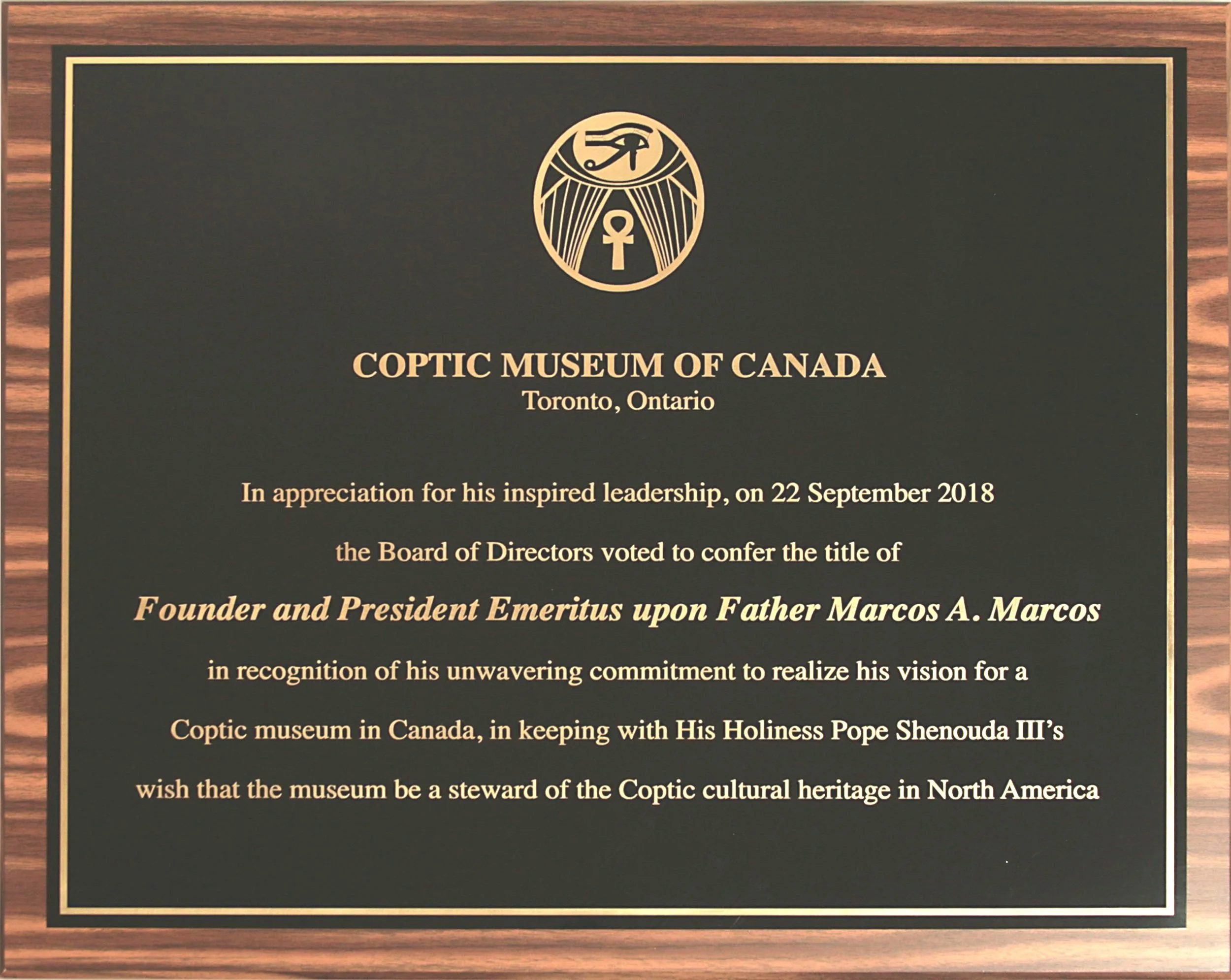 FATHER MARCOS - FOUNDER — CMOC