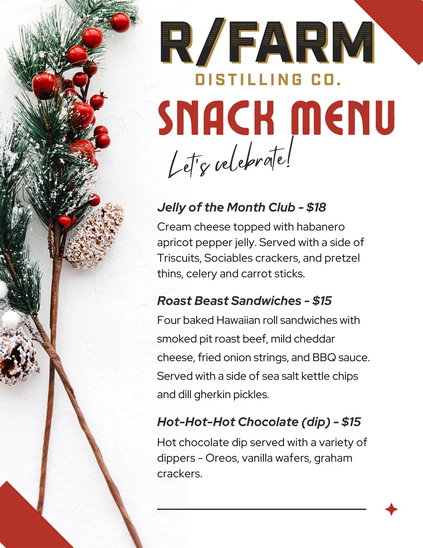 Menu 1 — R/Farm Distillery