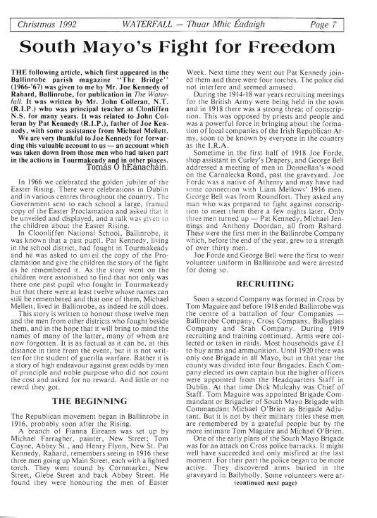 South Mayo’s Fight for Freedom - by John Colleran (1966) — CLTME