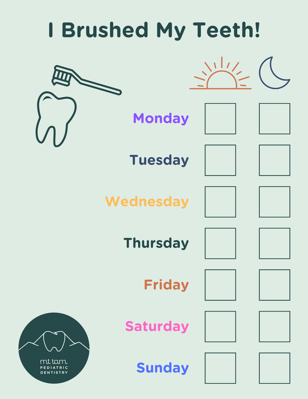 How Often Should My Child Brush? Plus, Free Toothbrushing Chart — Mt ...