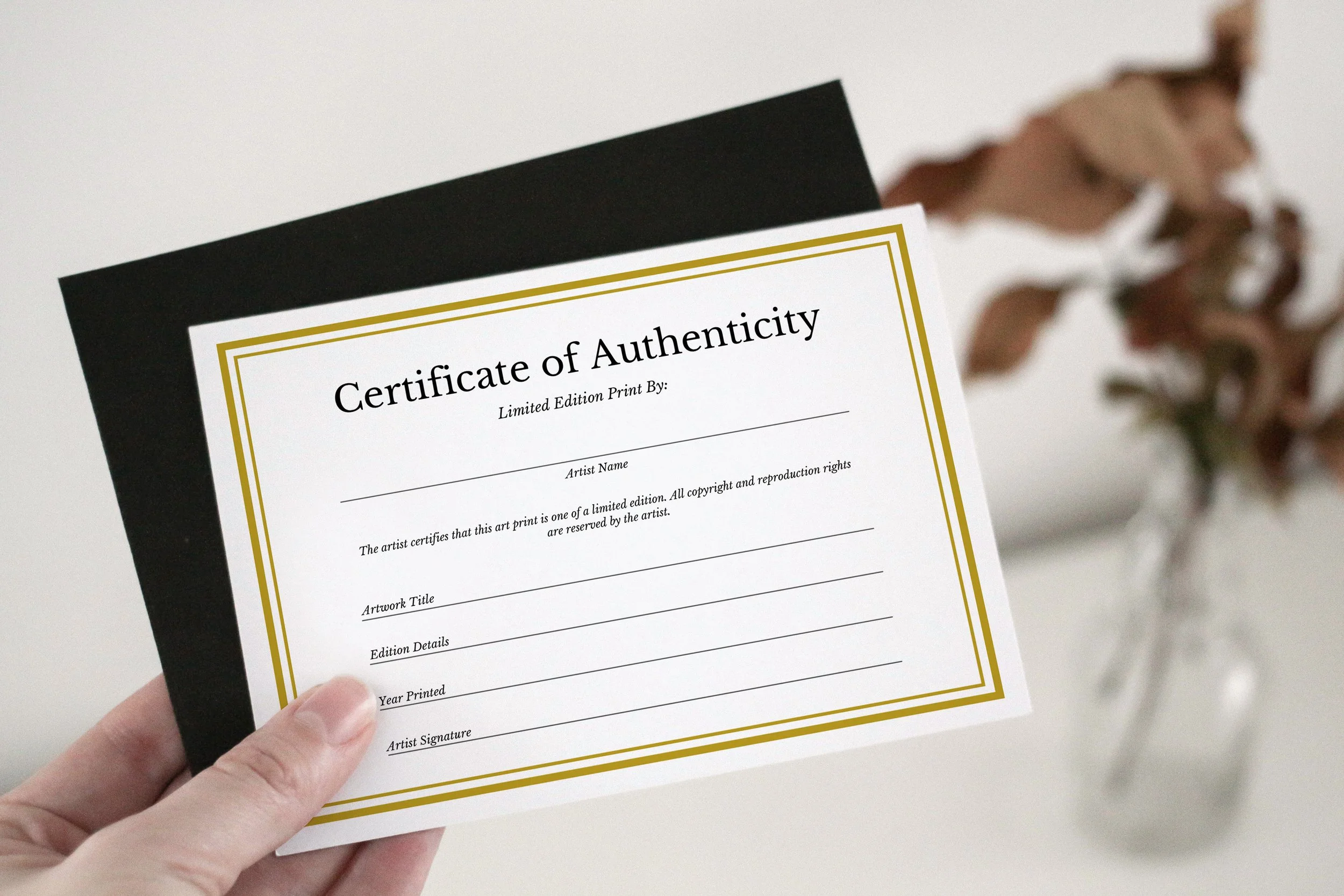 Certificates of Authenticity for Giclee Prints — Auth Cert