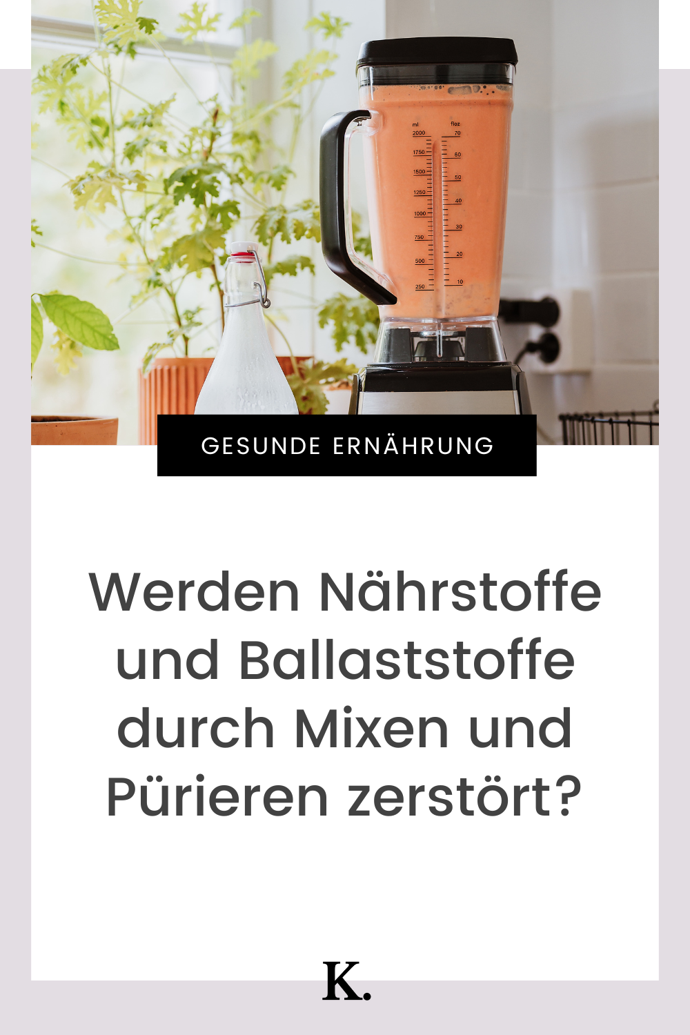 Werden Ballaststoffe und Nährstoffe durch Mixen und Pürieren zerstört? — Karoline Bachmann