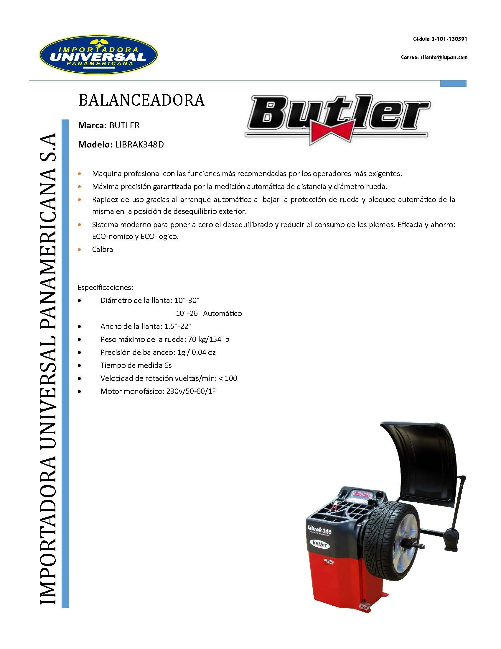 Balanceadora Camión Butler Camion Librak 280rt — Importadora Universal