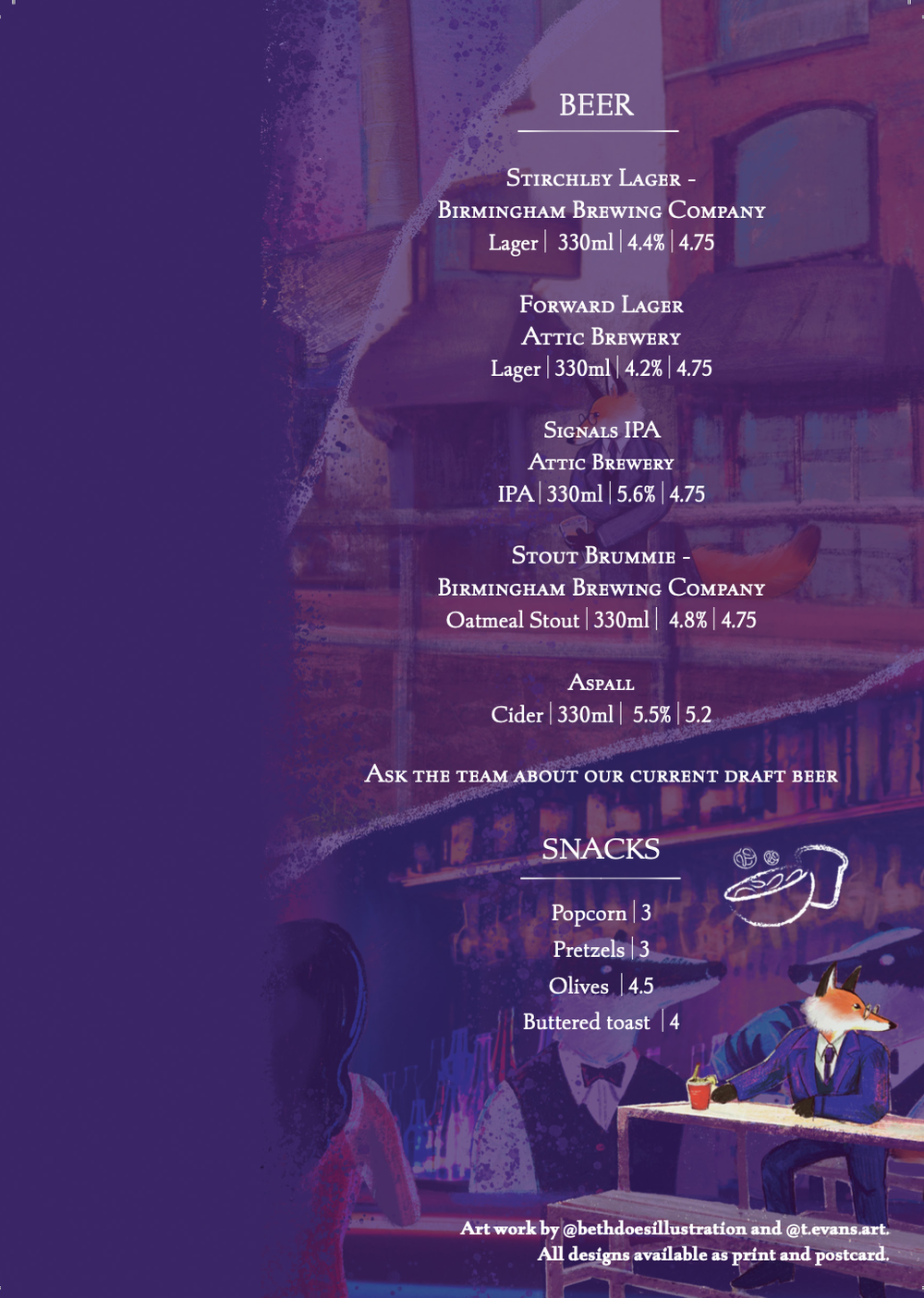 Menu — Fox and Chance