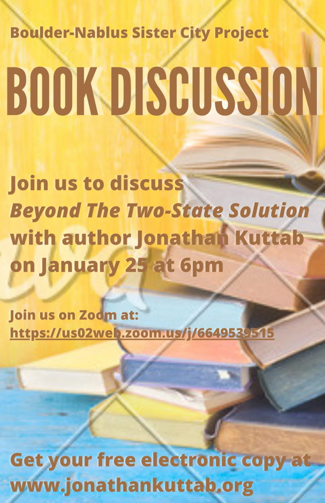 Boulder-Nablus Sister City Project Presents: "Book Discussion: Beyond ...
