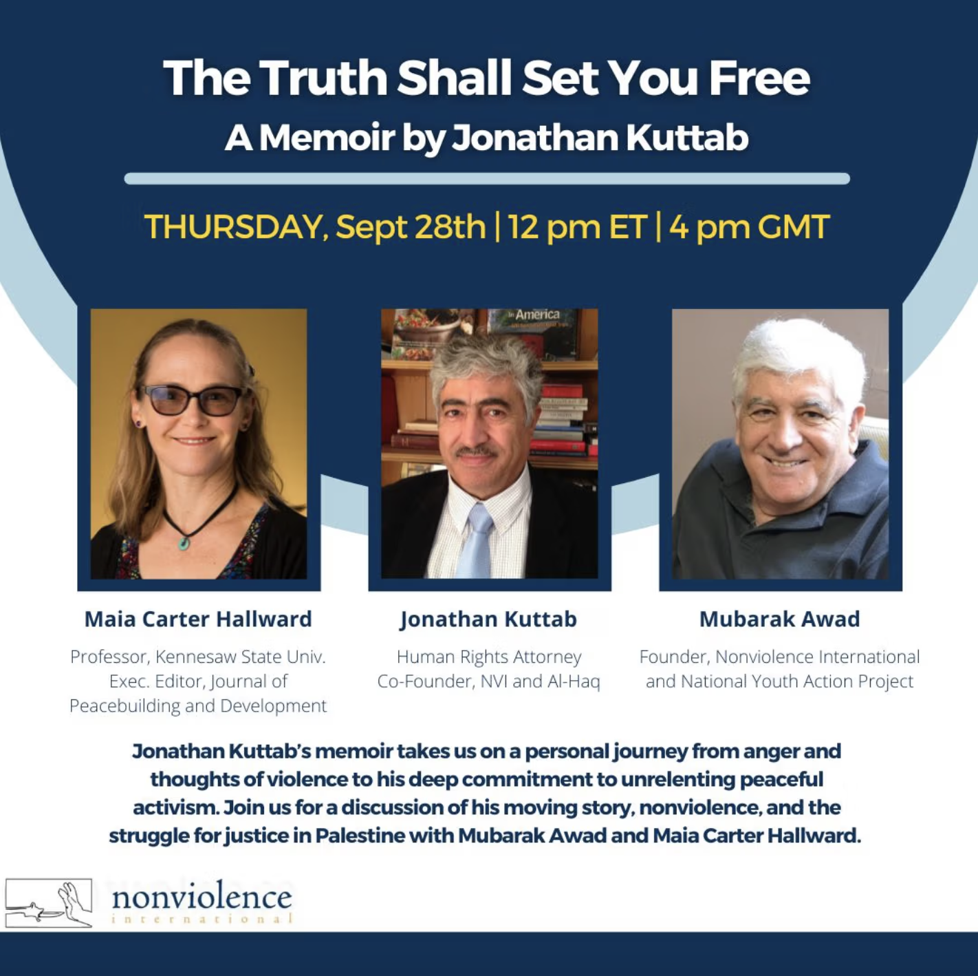 Nonviolence International Presents: Jonathan Kuttab's Book Launch, "The ...