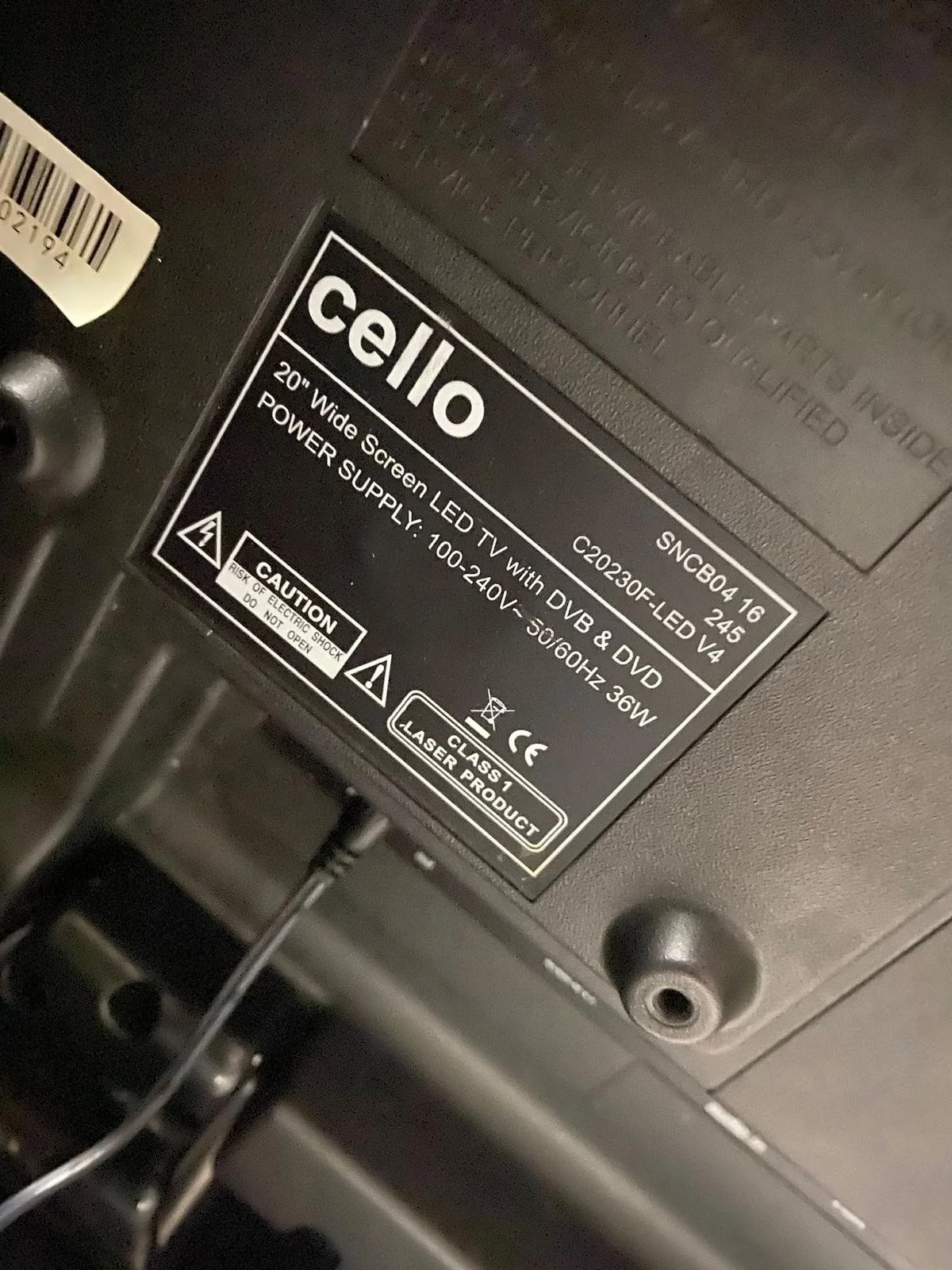 Cello 20'' Wide Screen LED TV With DVB & DVD — ACE TECH