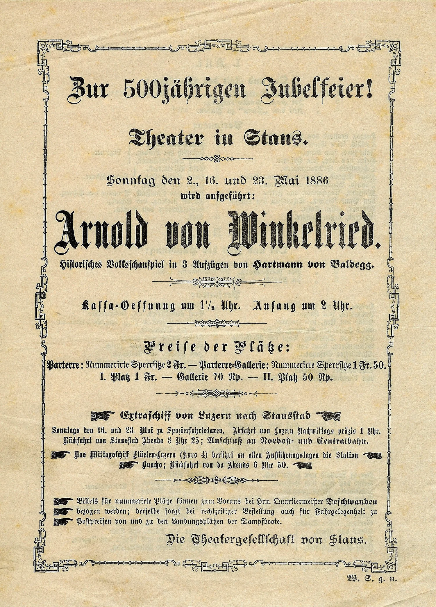 1886: Arnold von Winkelried — Theatergesellschaft Stans
