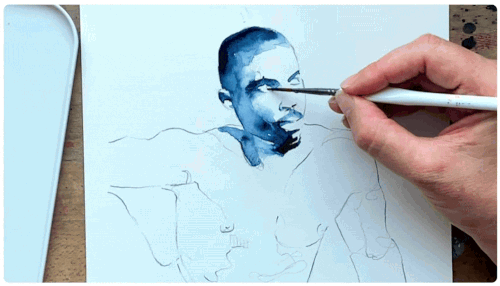 How to Paint a Monochromatic Watercolor Portrait | Step-by-Step Guide ...