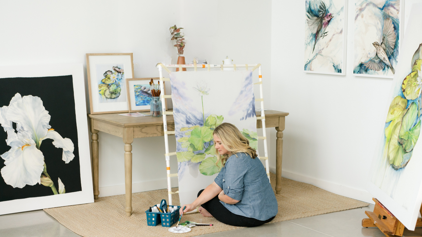 Silk Painter Laura Fox-Wallis - Rooted Expressions Studio