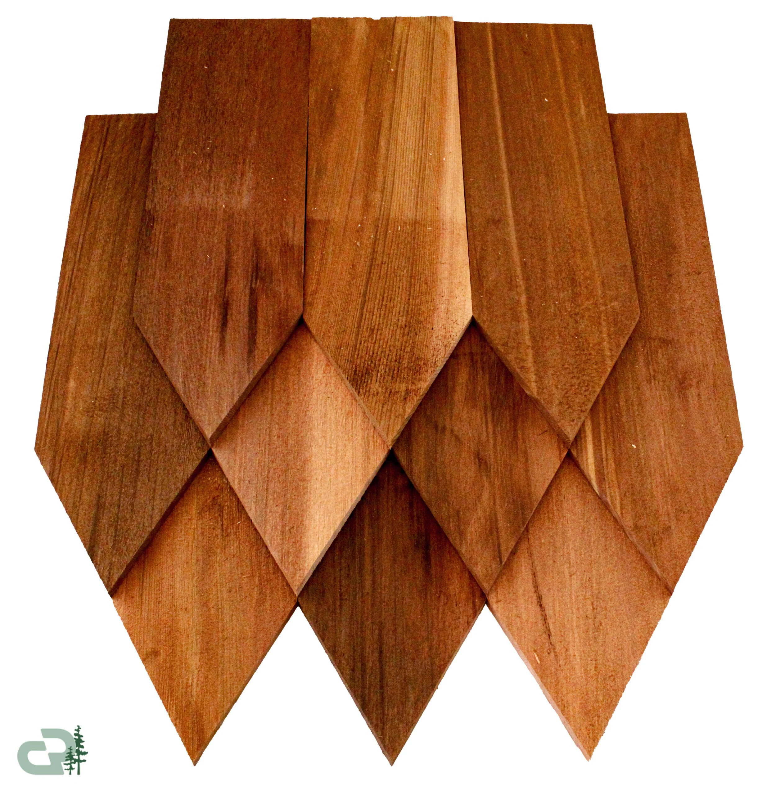 18" Western Red Cedar Fancy Cut Fish Scale Shingle — Craft Shingles ...