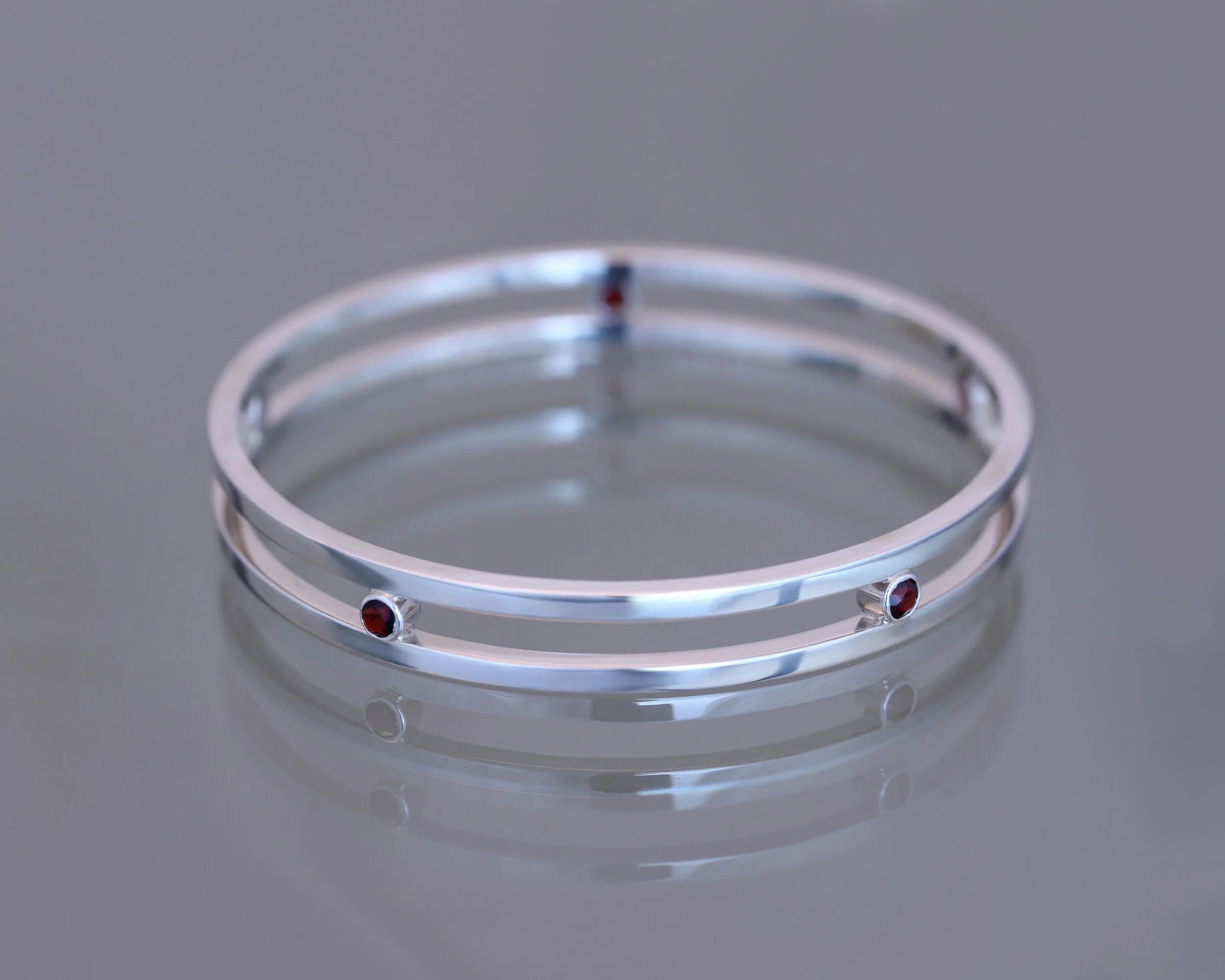 Sterling Silver Hammered Bangle — Benjamin Black Goldsmiths