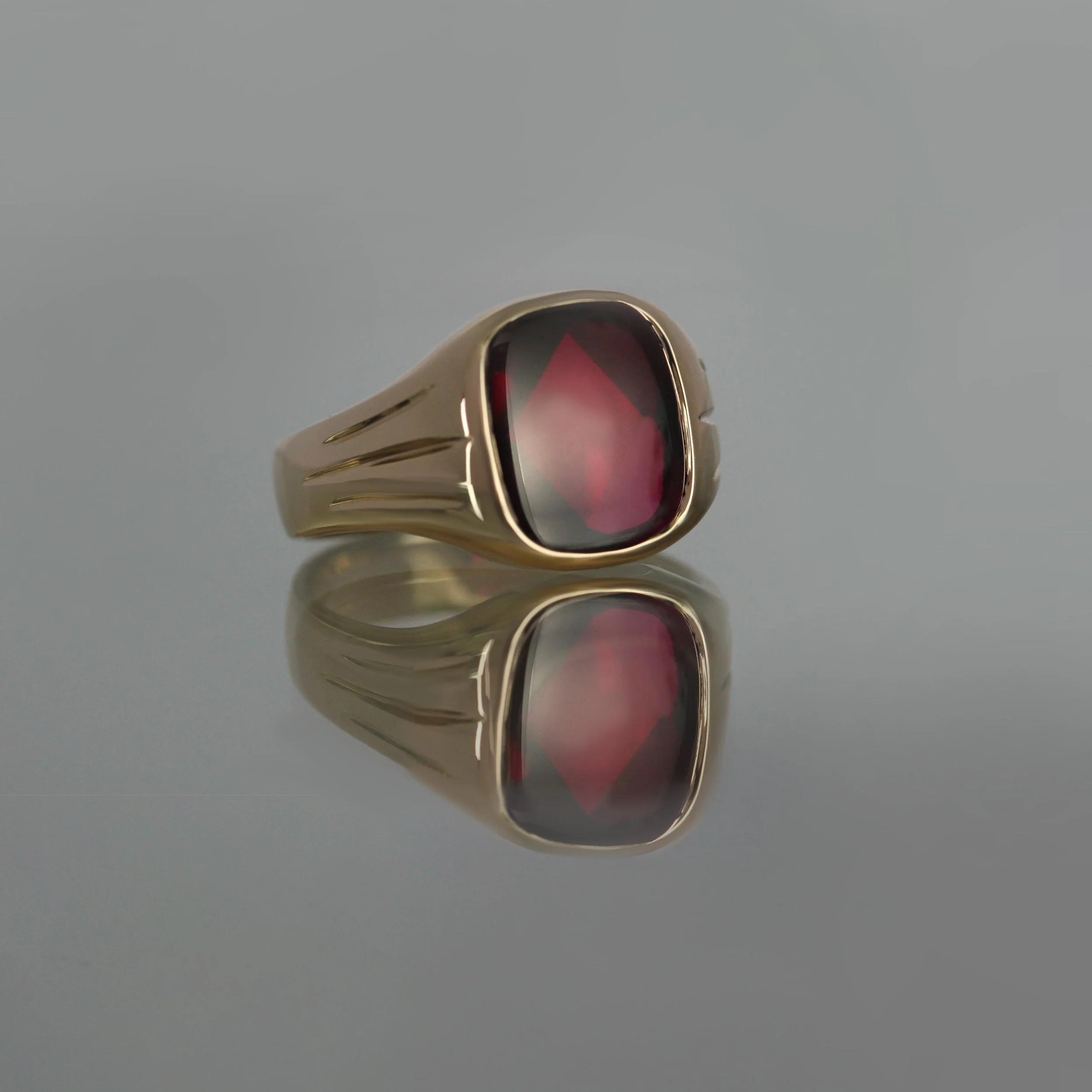 NZ Mens Wedding Rings | Red Gold Ring — Benjamin Black Goldsmiths