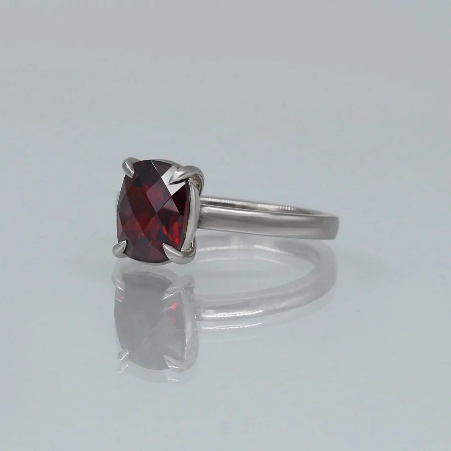NZ MADE | Marquise Garnet & Diamond Ring — Benjamin Black Goldsmiths