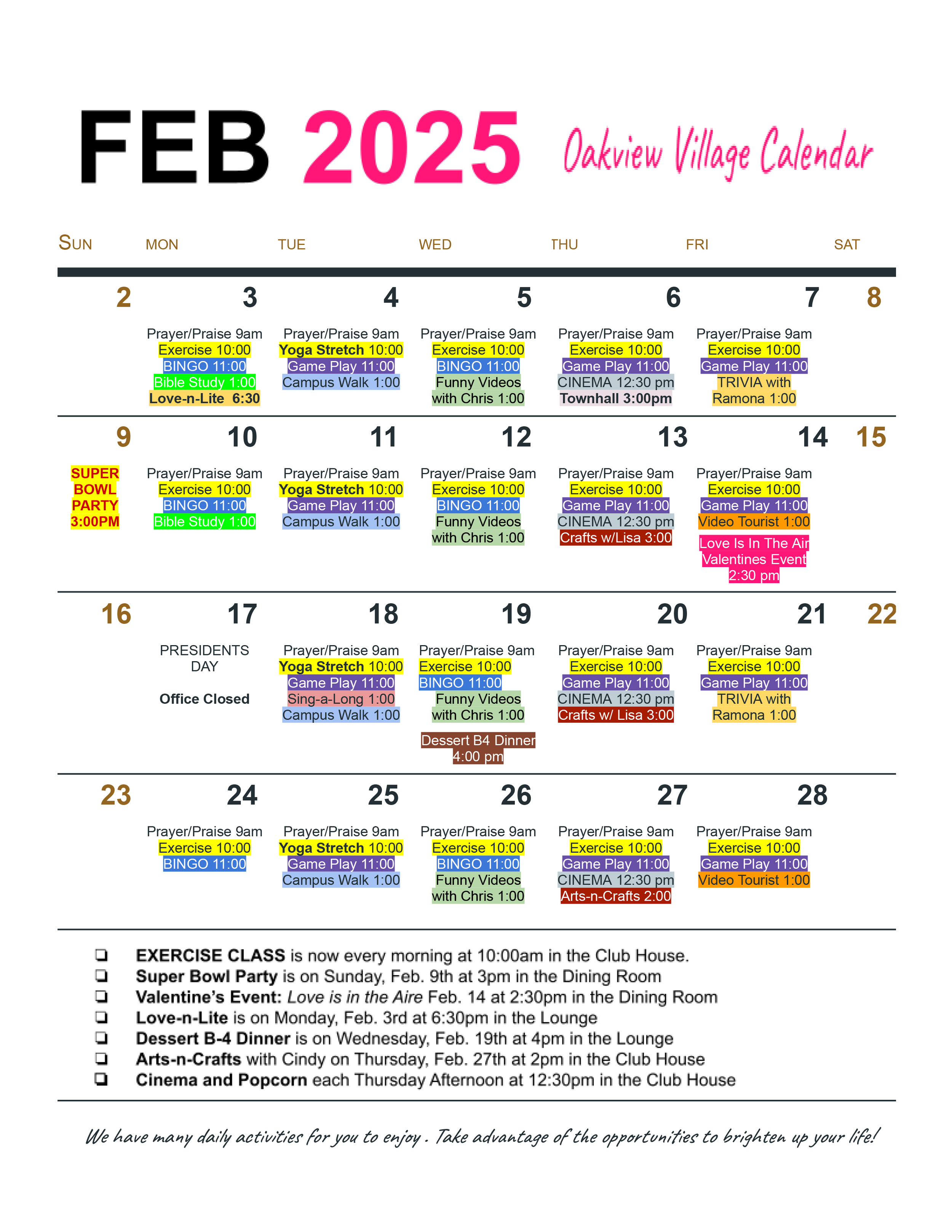 Events — Oakview Village