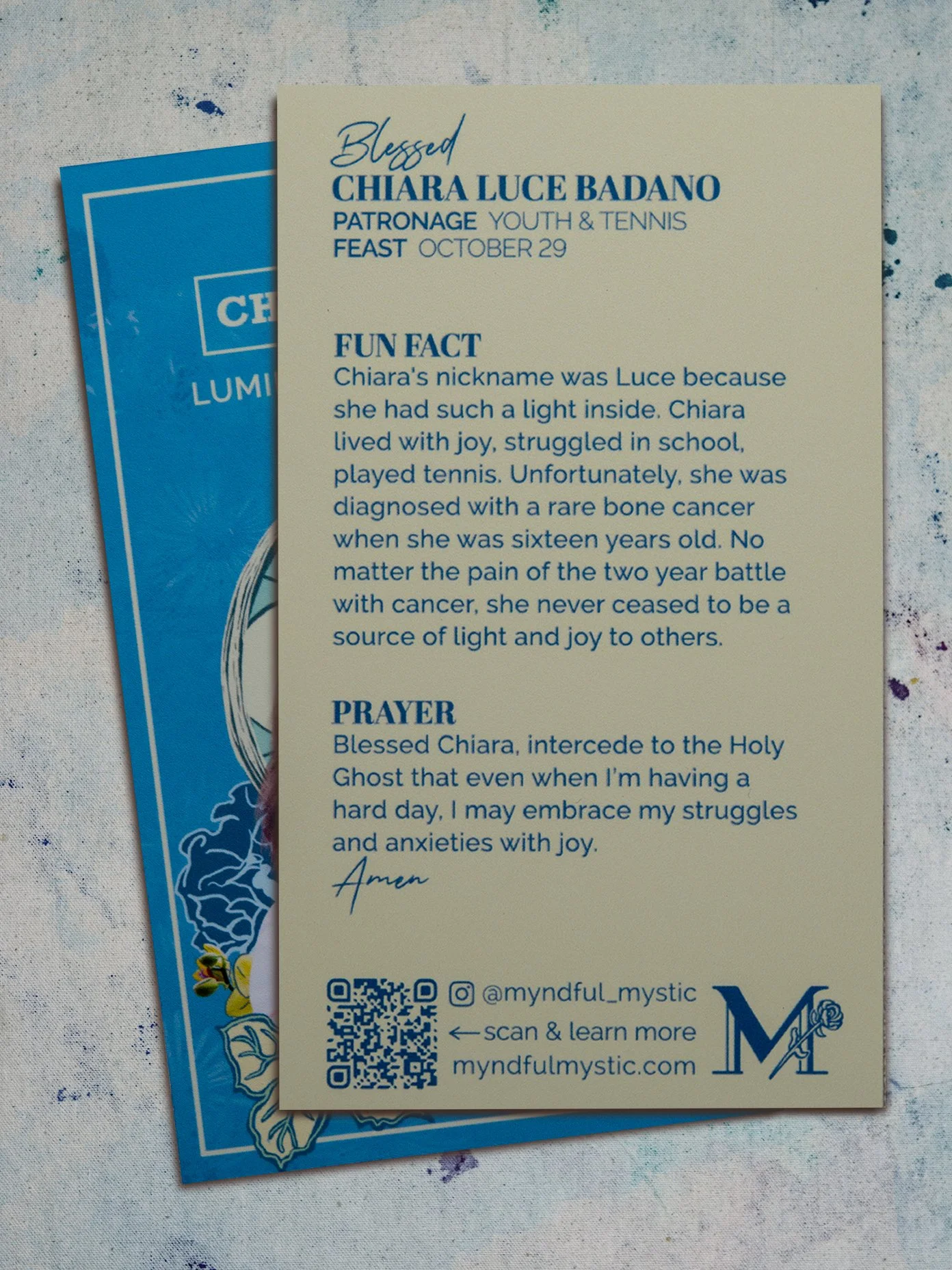 Bl. Chiara Luce Badano-Card — Myndful Mystic
